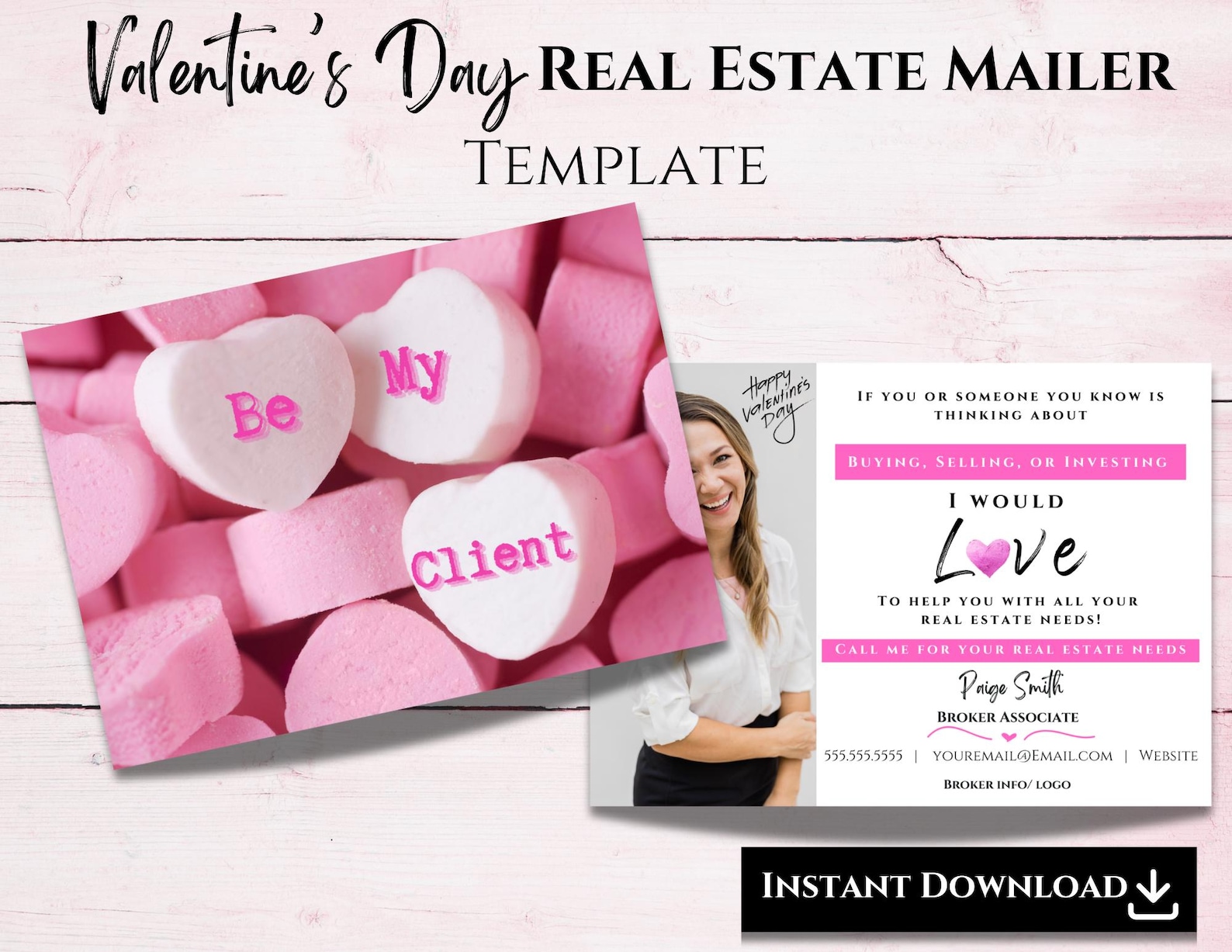 Valentine's Day Real Estate Postcard, Agent Pop by Marketing, Canva PDF ...