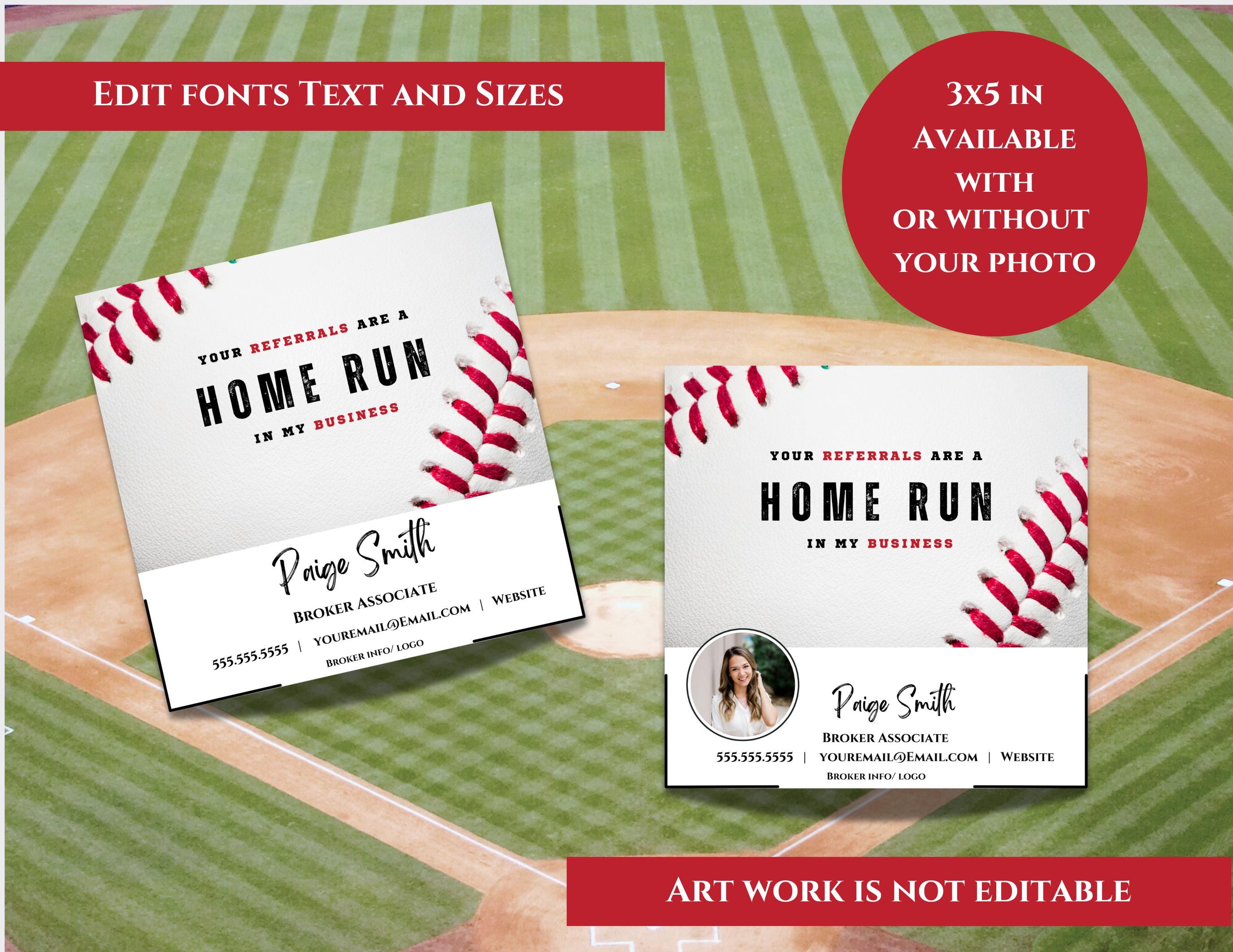 Referrals Home Run Baseball Marketing Tags - Realtor Pop by Gift ...