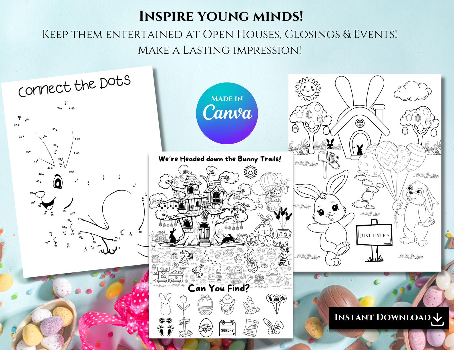 Easter Open House Kids Activity Book - Realtor Marketing Tool, Spring ...