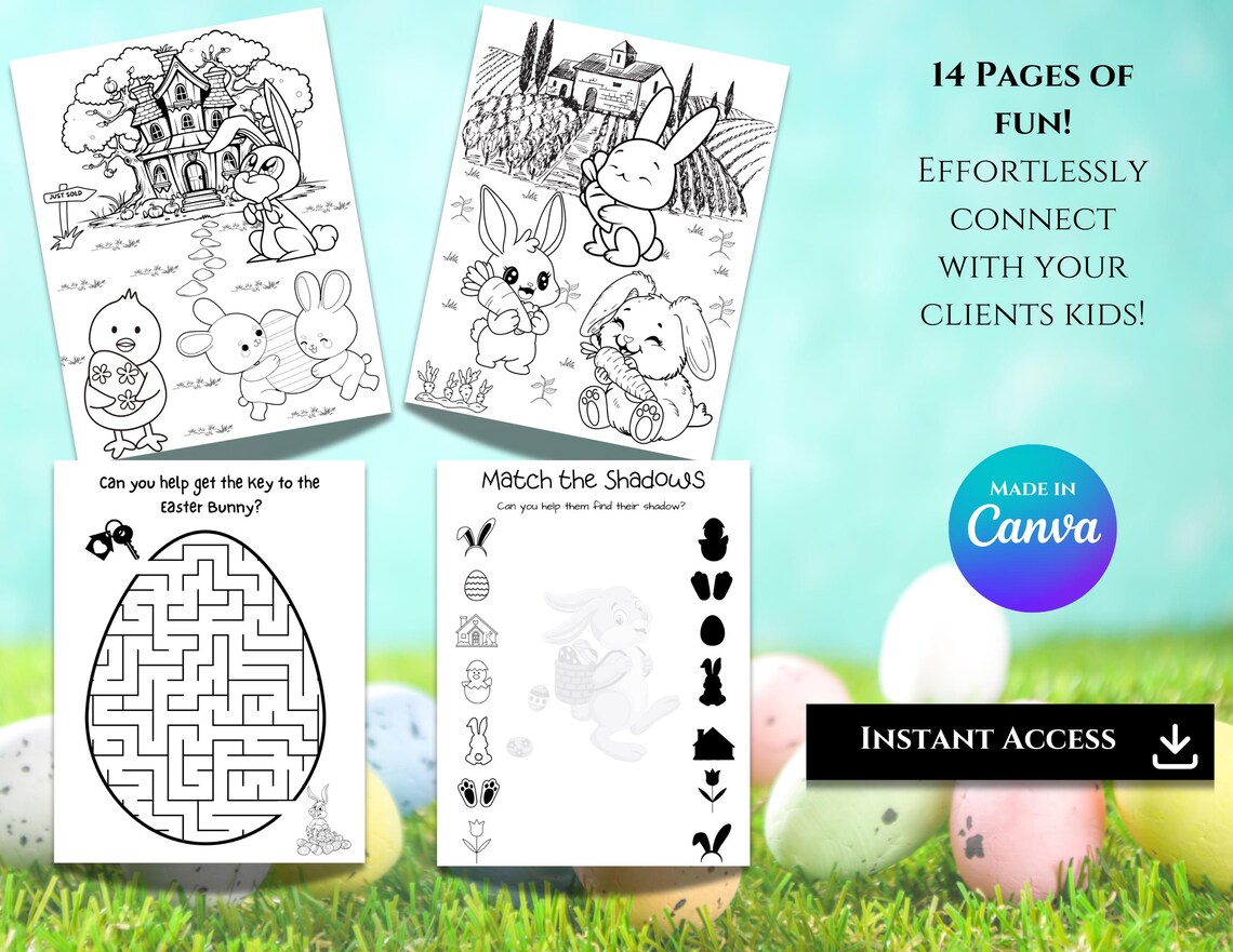 Easter Open House Kids Activity Coloring Book, Real Estate Marketing ...