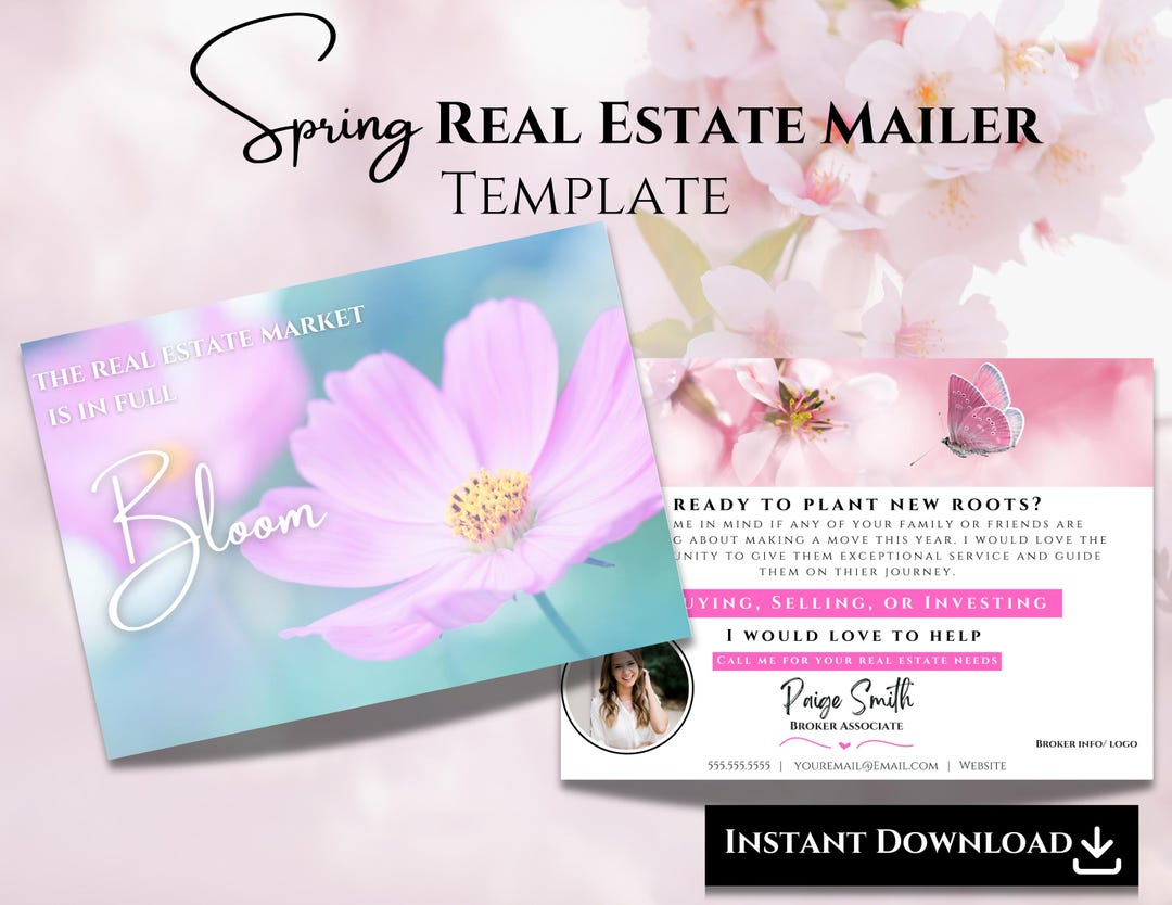 Real Estate Spring Postcard, Realtor Spring Card, Realtor Farming Card ...