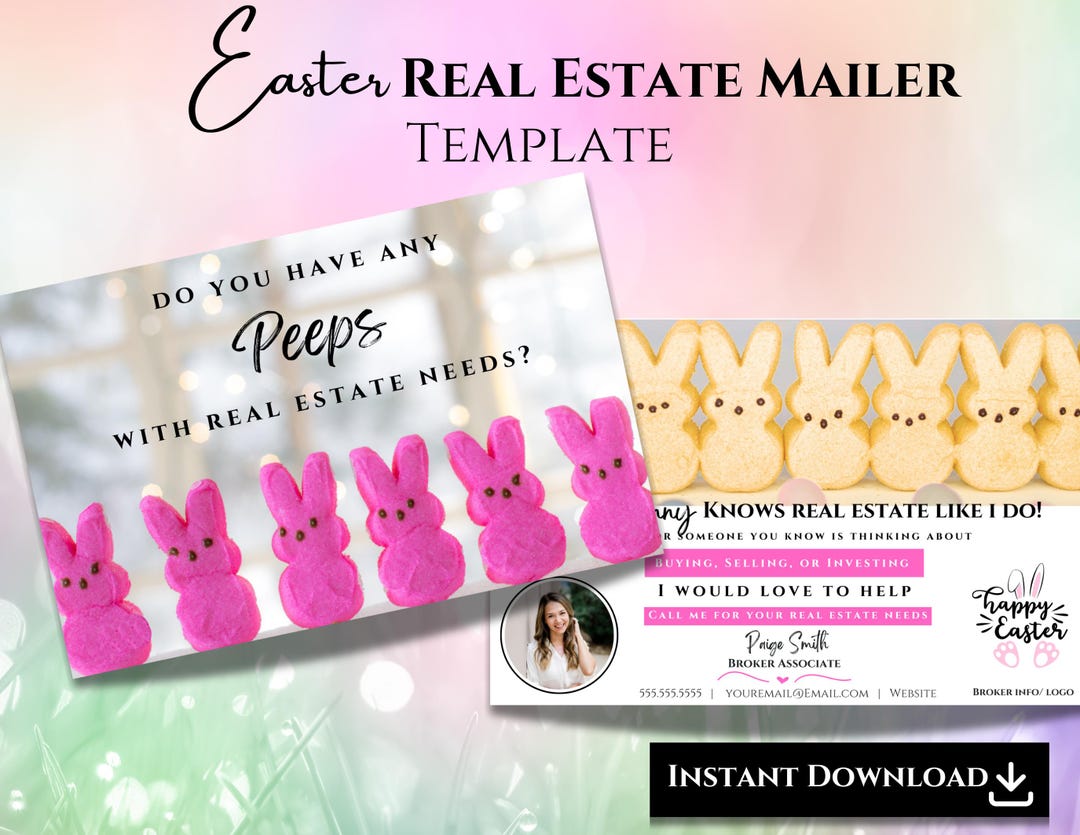 Real Estate Easter Postcard | Spring Realtor Marketing Canva Template ...