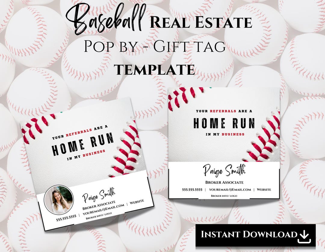 Baseball Marketing Gift Tag, Referrals Are the Home Run of My Business ...