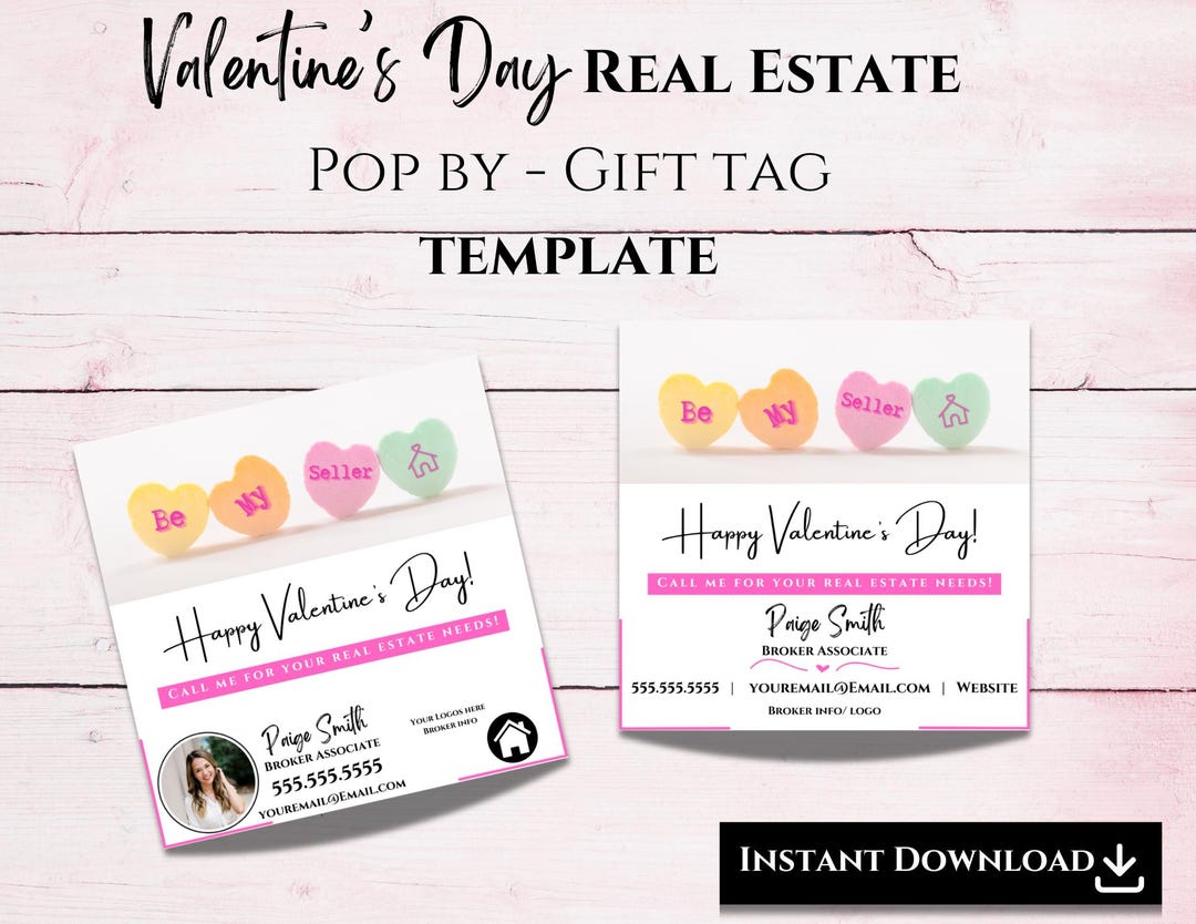 Be My Seller Tag Valentine Realtor Pop By: Customizable Logo Design ...