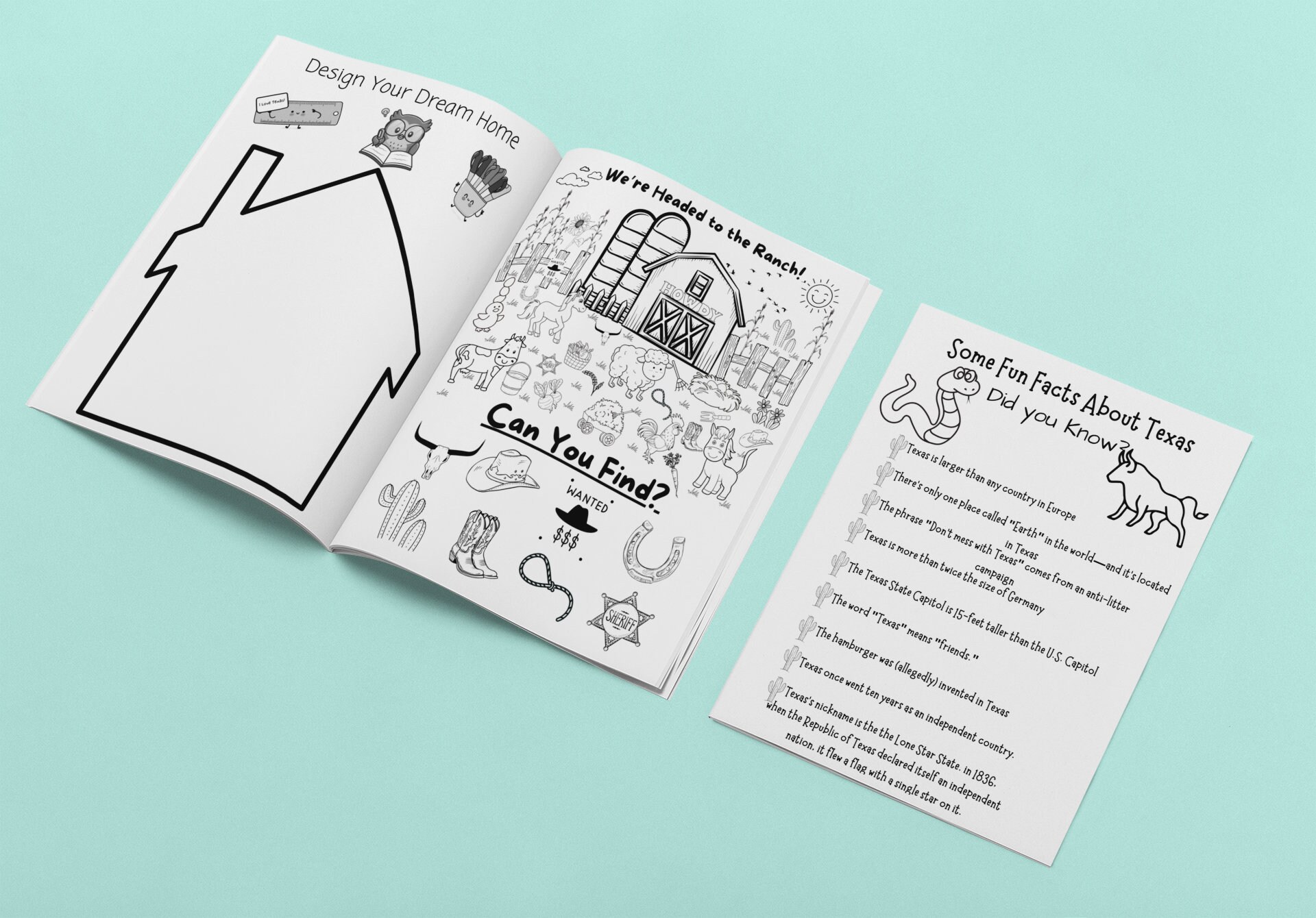 Open House Kids Activity Coloring Book Texas, Real Estate Marketing ...
