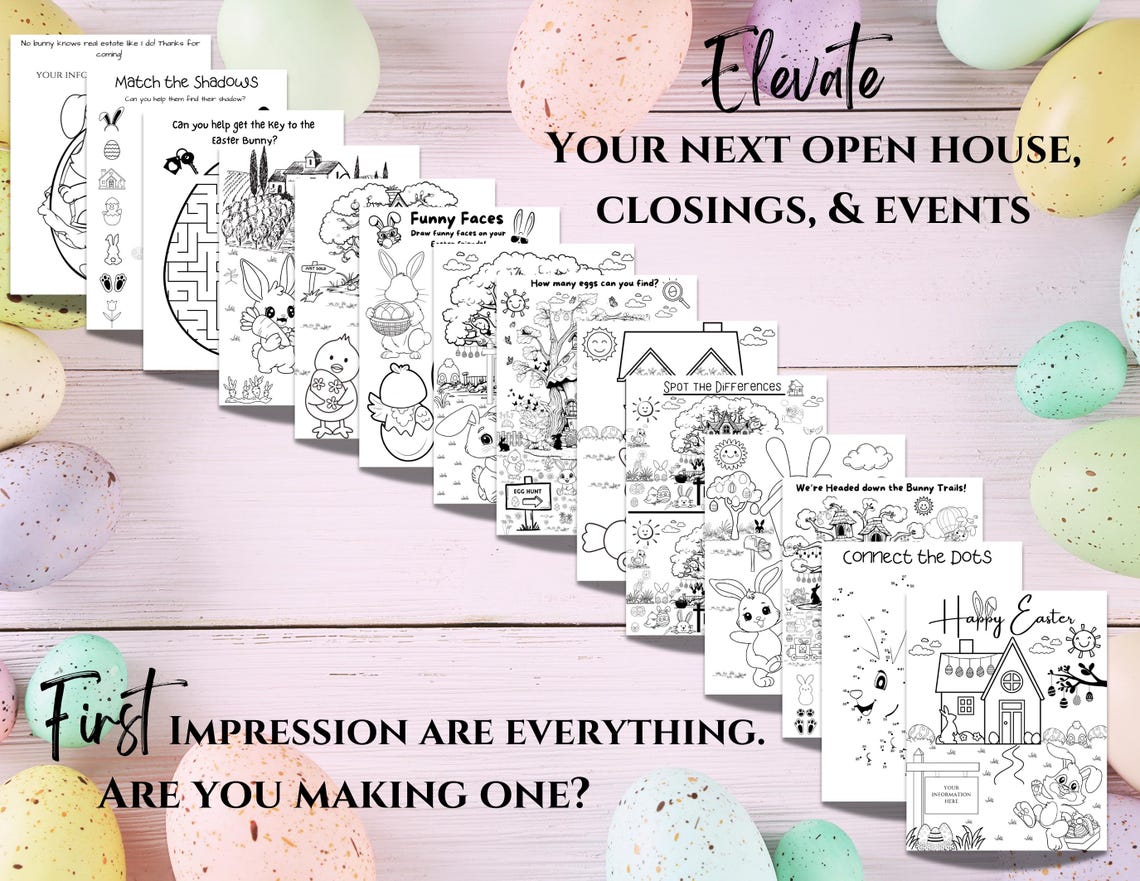 Easter Open House Kids Activity Book - Realtor Marketing Tool, Spring ...