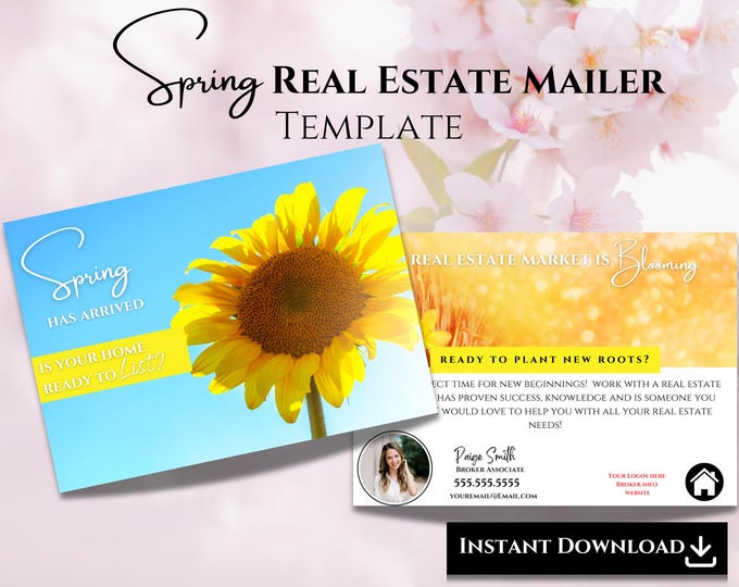 Real Estate Spring Postcard | Spring Into a New Home | Real Estate ...