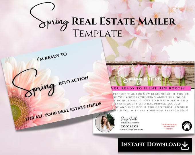 Real Estate Spring Postcard | Spring Into a New Home | Real Estate ...