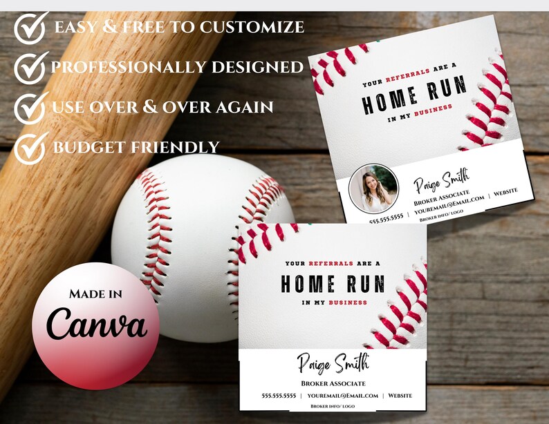 Referrals Home Run Baseball Marketing Tags - Realtor Pop by Gift ...