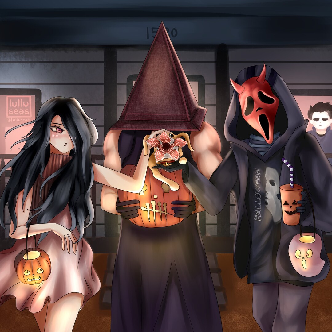 Sadako Pyramidhead And Ghostface 9x9 Print Dead Etsy