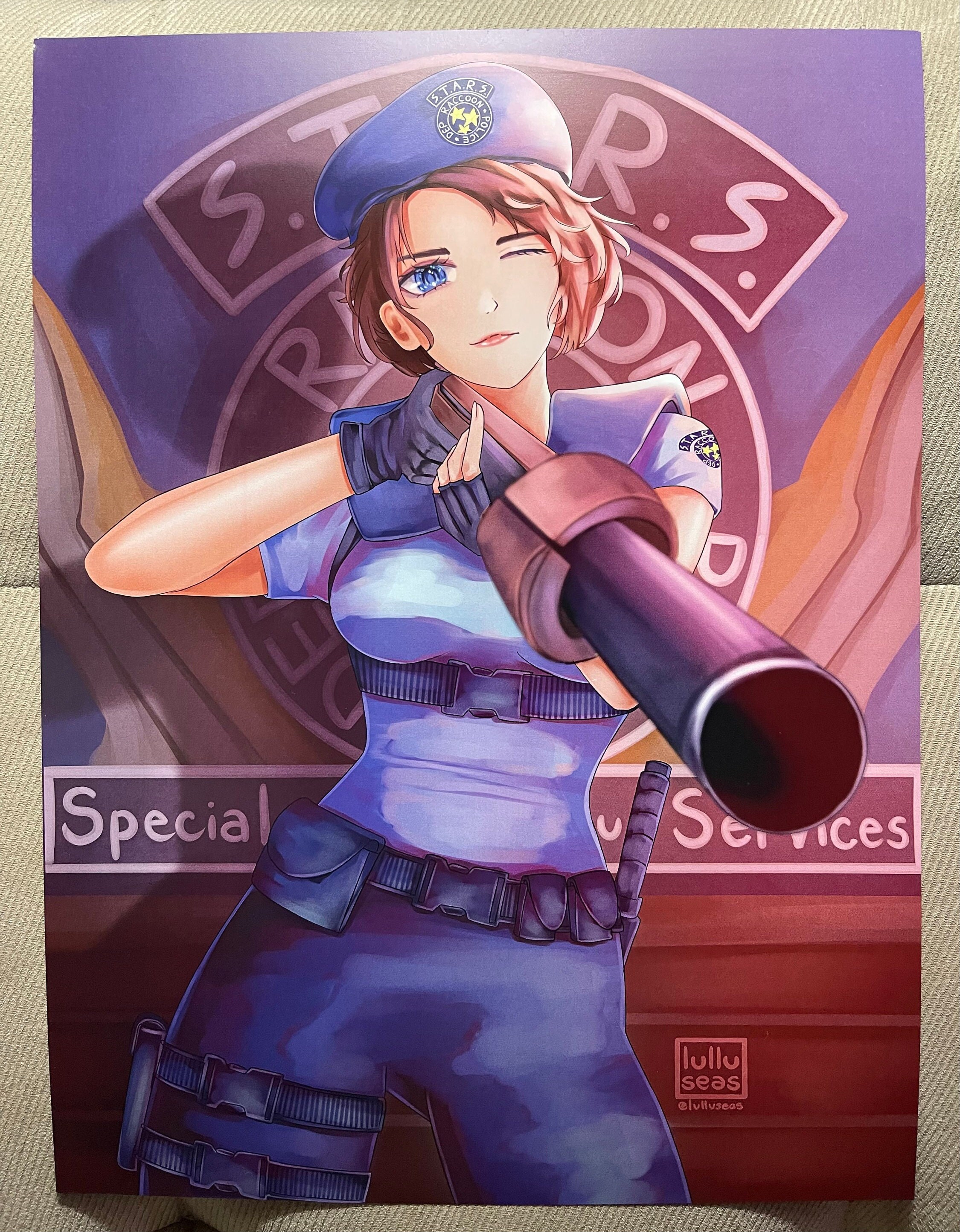 Jill Valentine S.T.A.R.S. 9x12 Print Resident Evil - Etsy