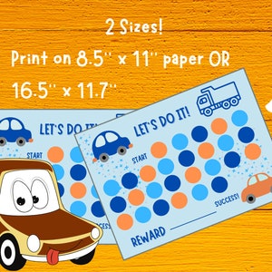 Cars Potty Training Chart for Boys and Prek and Preschools Positive ...