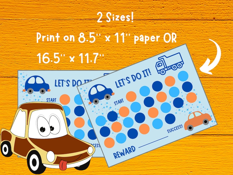 Cars Potty Training Chart for Boys and Prek and Preschools Positive ...