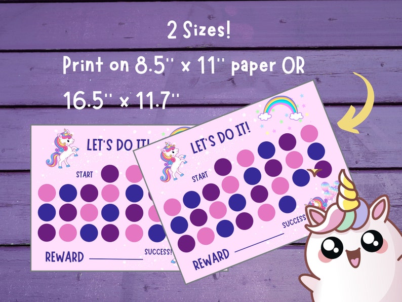 Unicorn Potty Training Chart for Girls and Prek and Preschools - Etsy