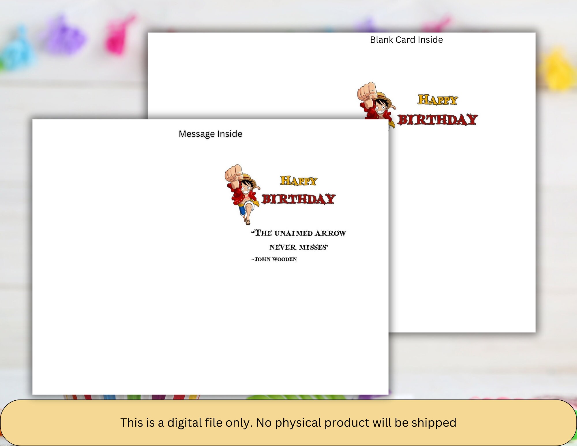 Onepiece Happy Birthday Card, One Piece Card, Anime Birthday Card ...