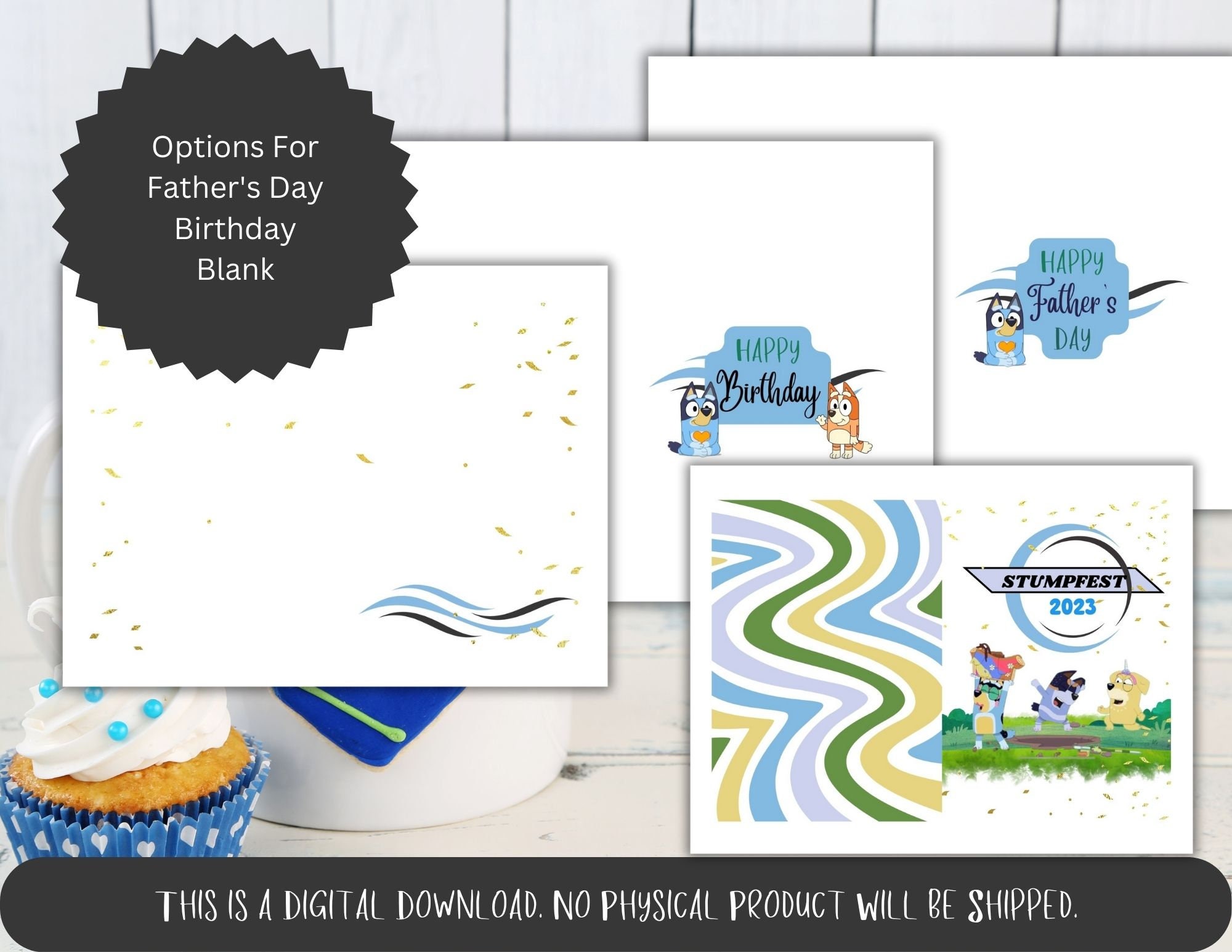 Stumpfest Card, Printable Card, Bluey Stumpfest, Fathers Day, Birthday ...