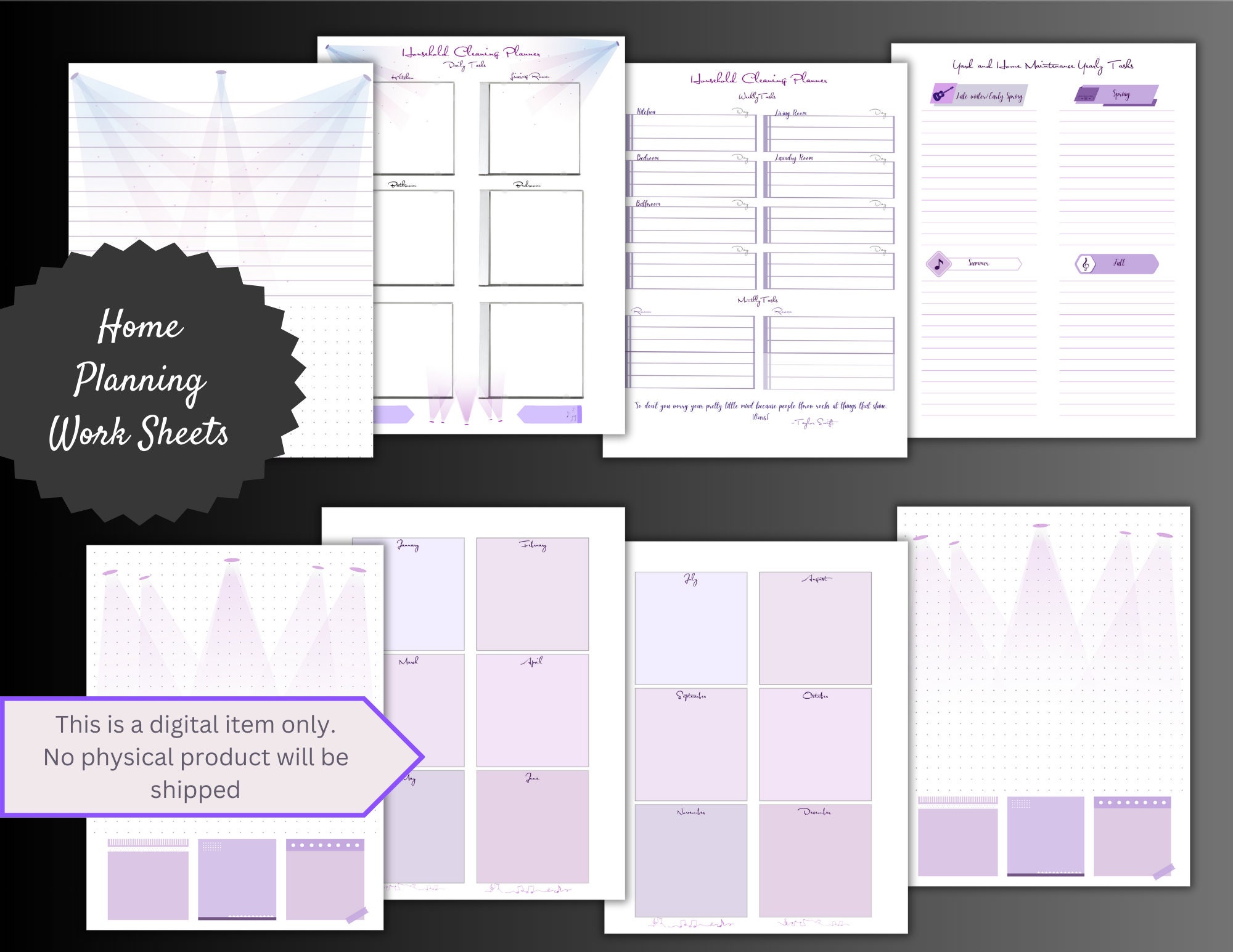 Taylor Swift UPDATED 2024 Planner Printables, Printable Planner 8.5x11 ...