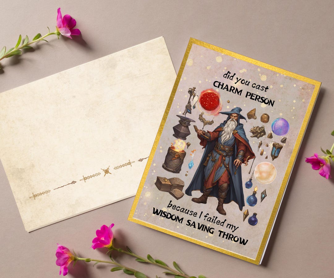 Magic Dungeons and Dragons Printable Valentines Day Card, Dnd Printable ...