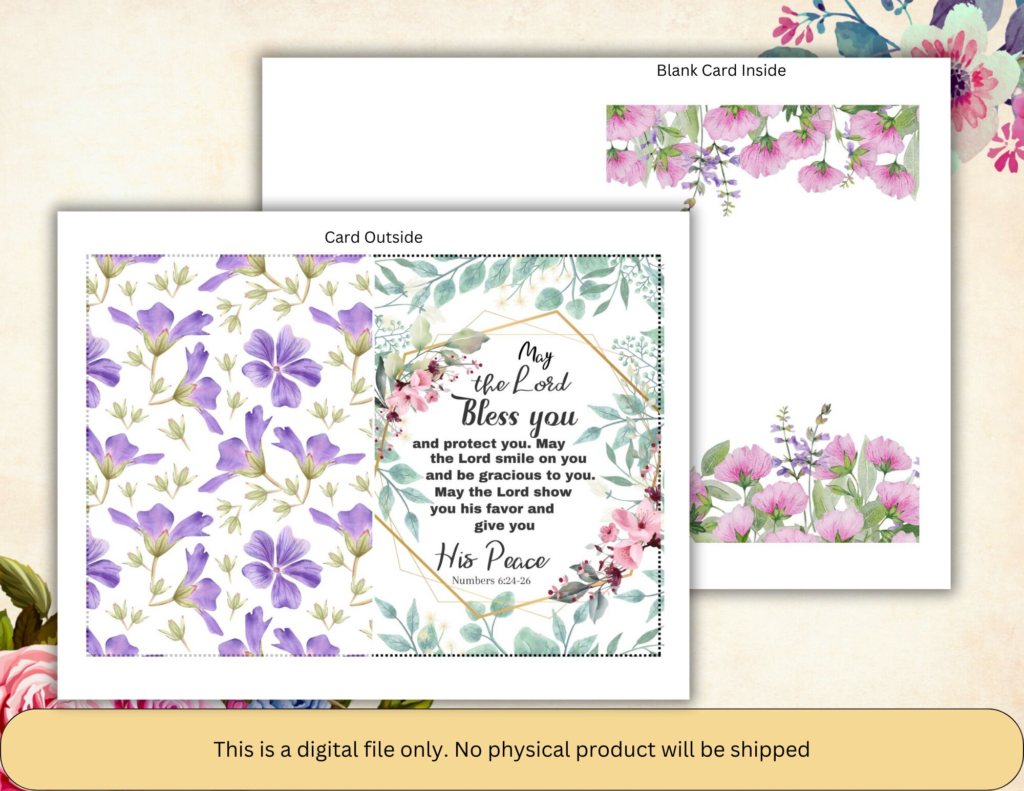 May the Lord Bless You Card, Birthday Card, Blank Card, Card and ...