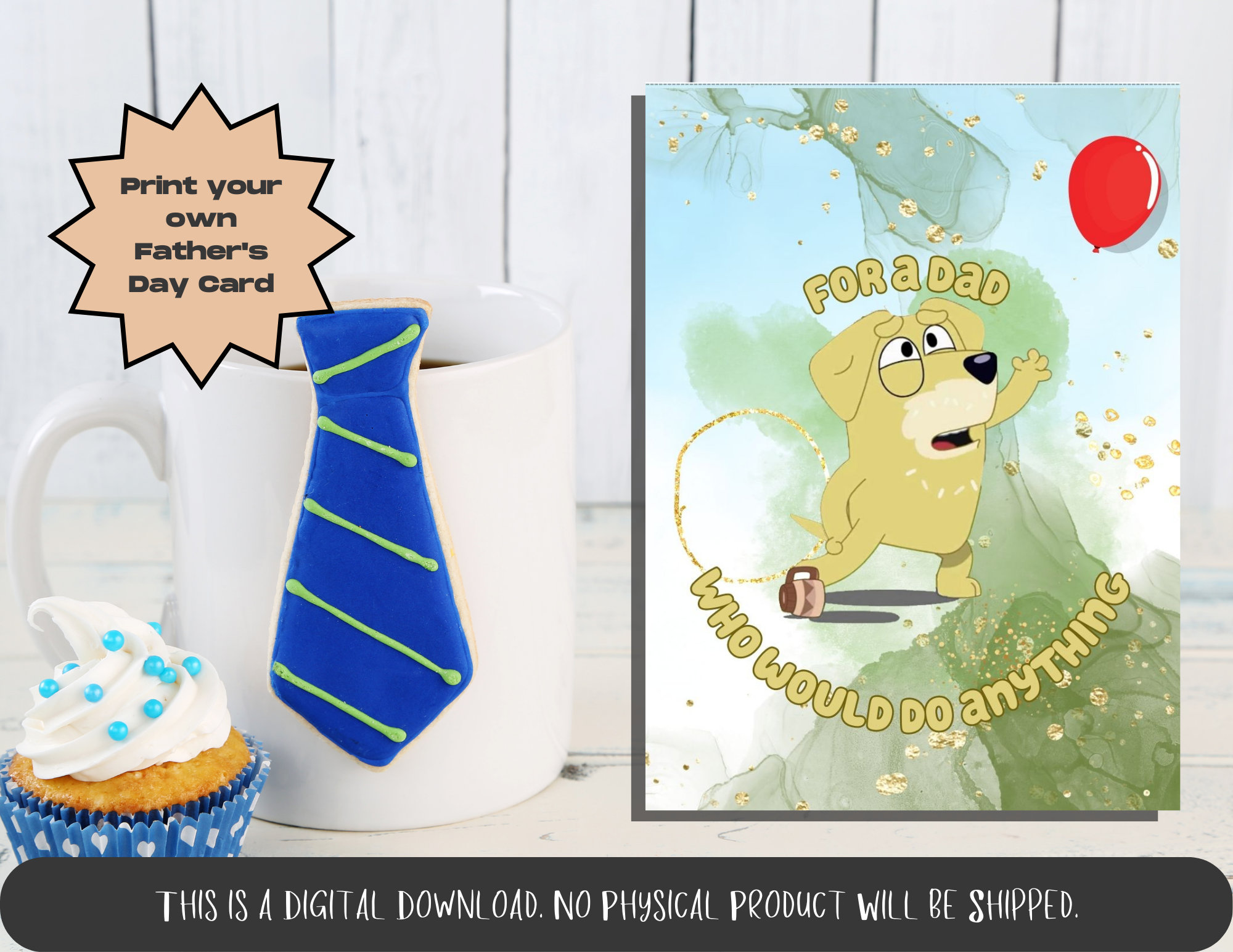Fathers Day Card, Birthday Card, Bluey, Pat, Dad Printable Card - Etsy