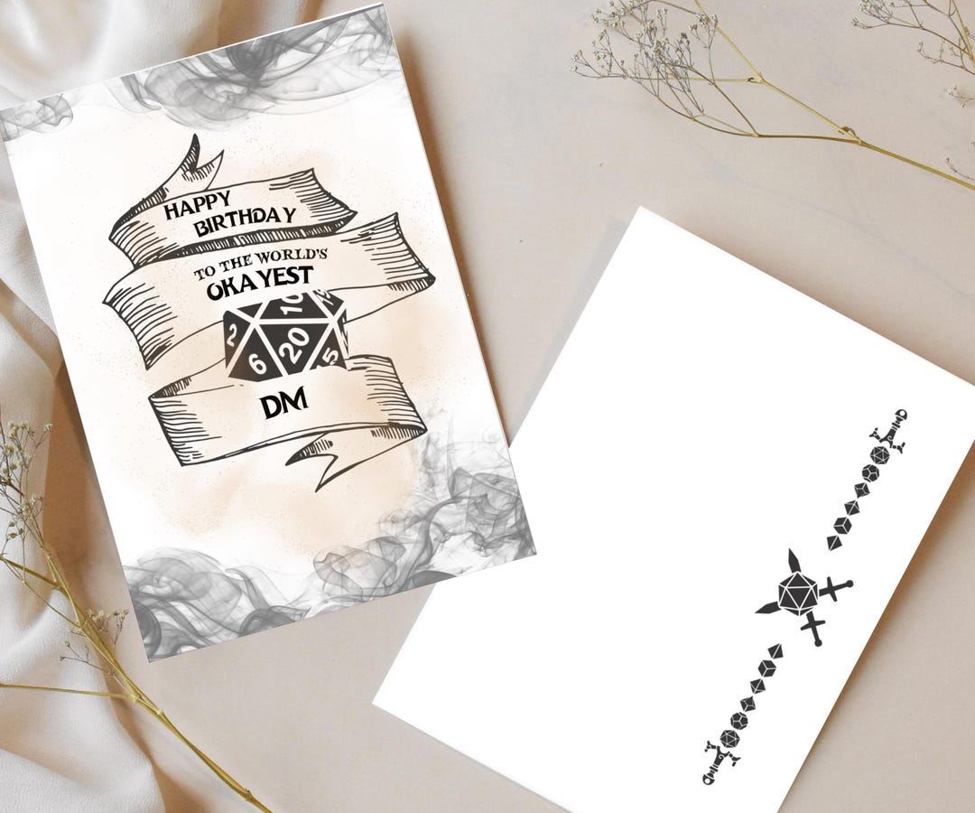 Dungeons and Dragons DM Birthday Card, Digital File, Printable Birthday ...