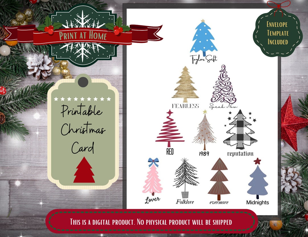 Swift Christmas Card, Taylor Printable Christmas Card, Homemade Card ...