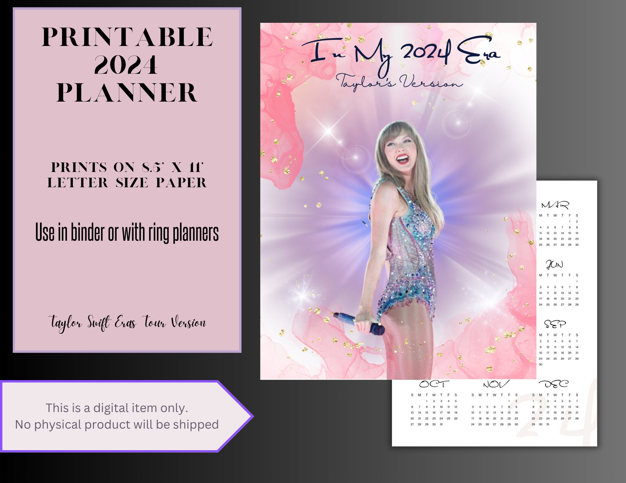 Taylor Swift UPDATED 2024 Planner Printables, Printable Planner 8.5x11 ...