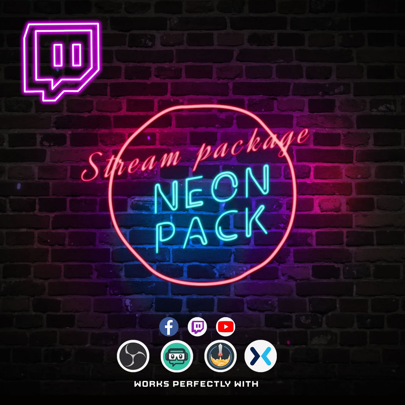 Animated Stream Retro Neon Twitch Overlay Animated Alerts Screens Neon ...