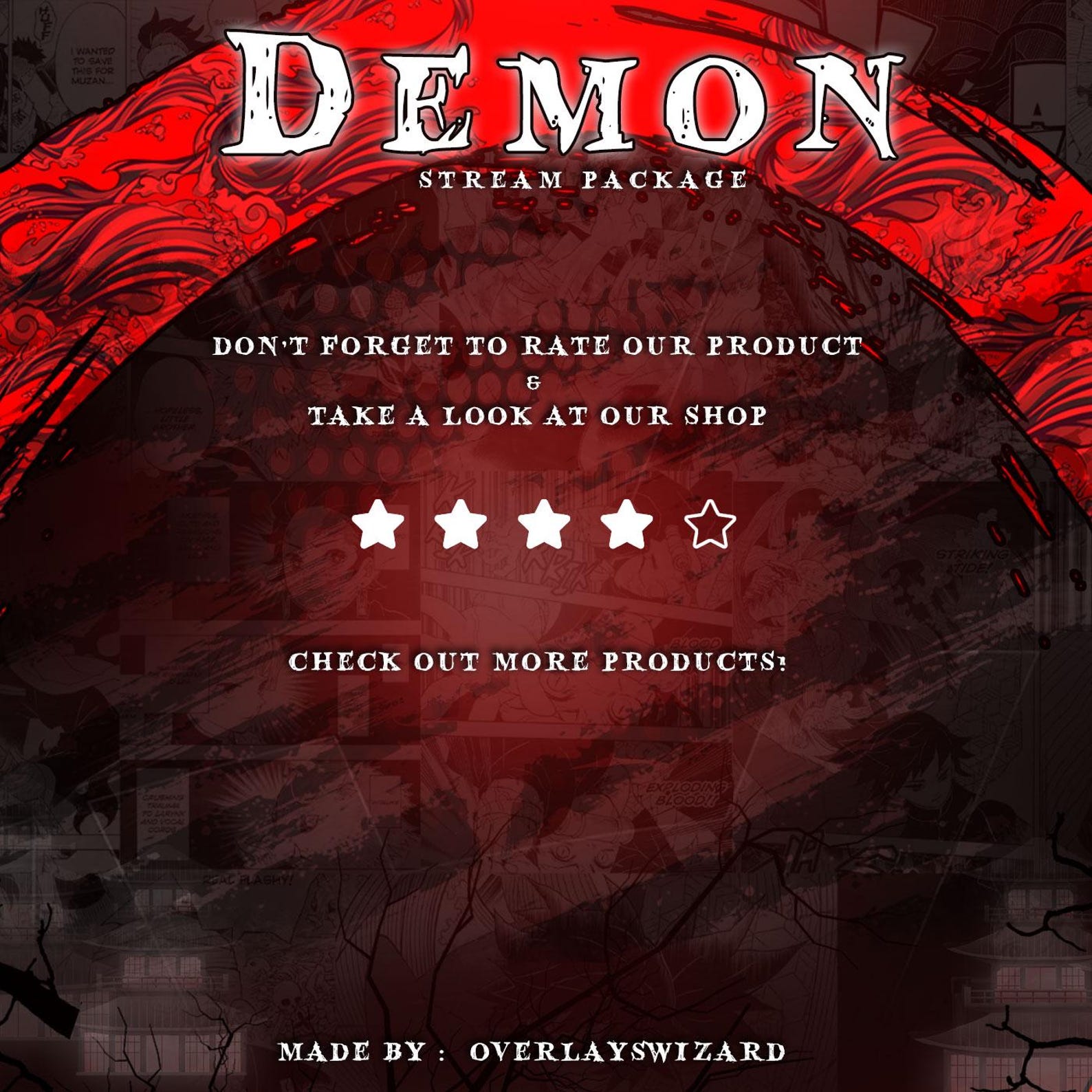 Demon Stream Package Full Twitch Stream Overlays Animated Stream for ...