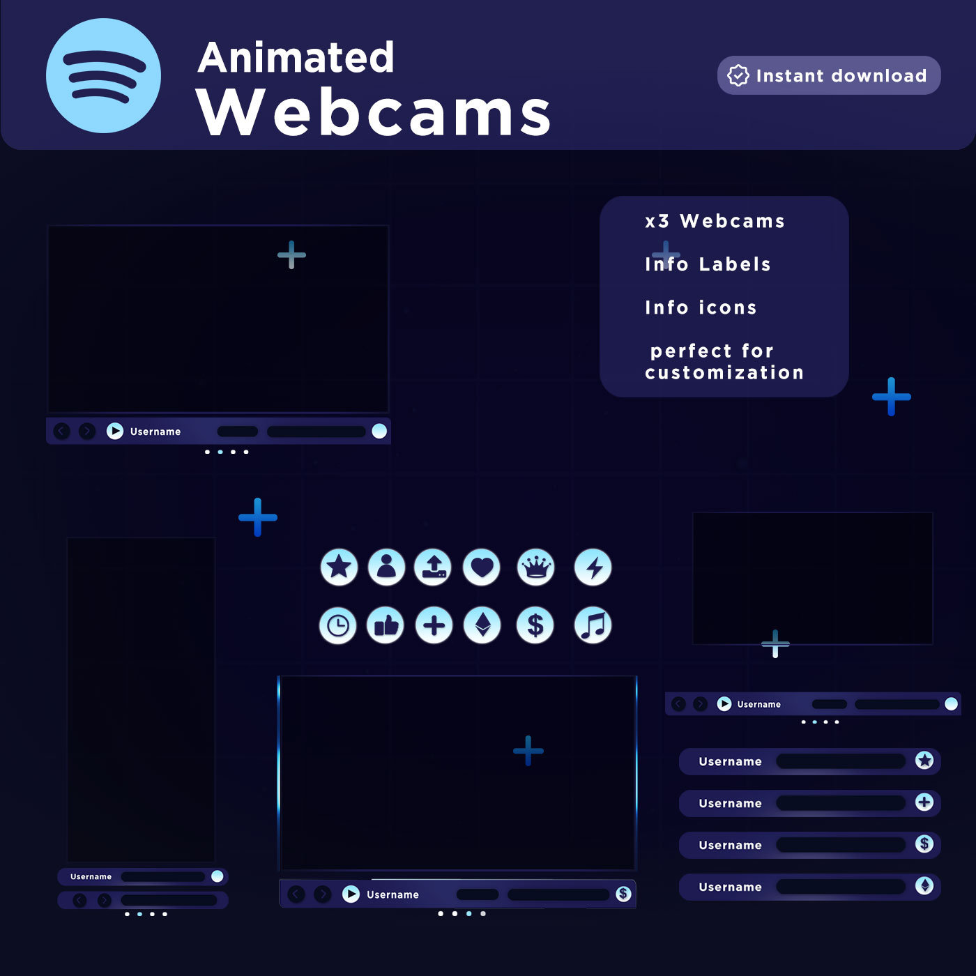 Animated Spotify Stream Package for Twitch Streamers for Music Lovers ...