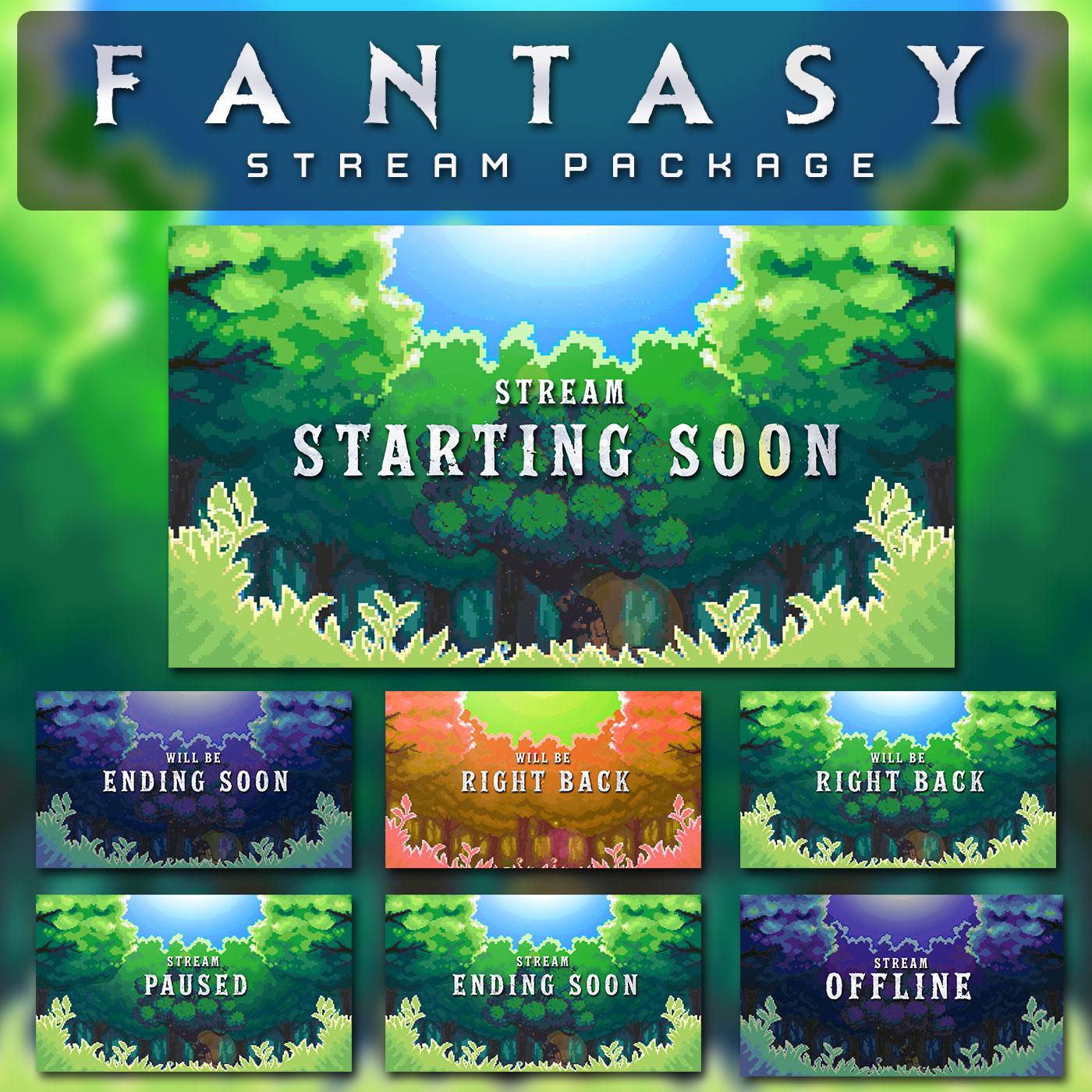 Premium Fantasy RPG Stream Package Twitch Stream Overlays Animated RPG ...
