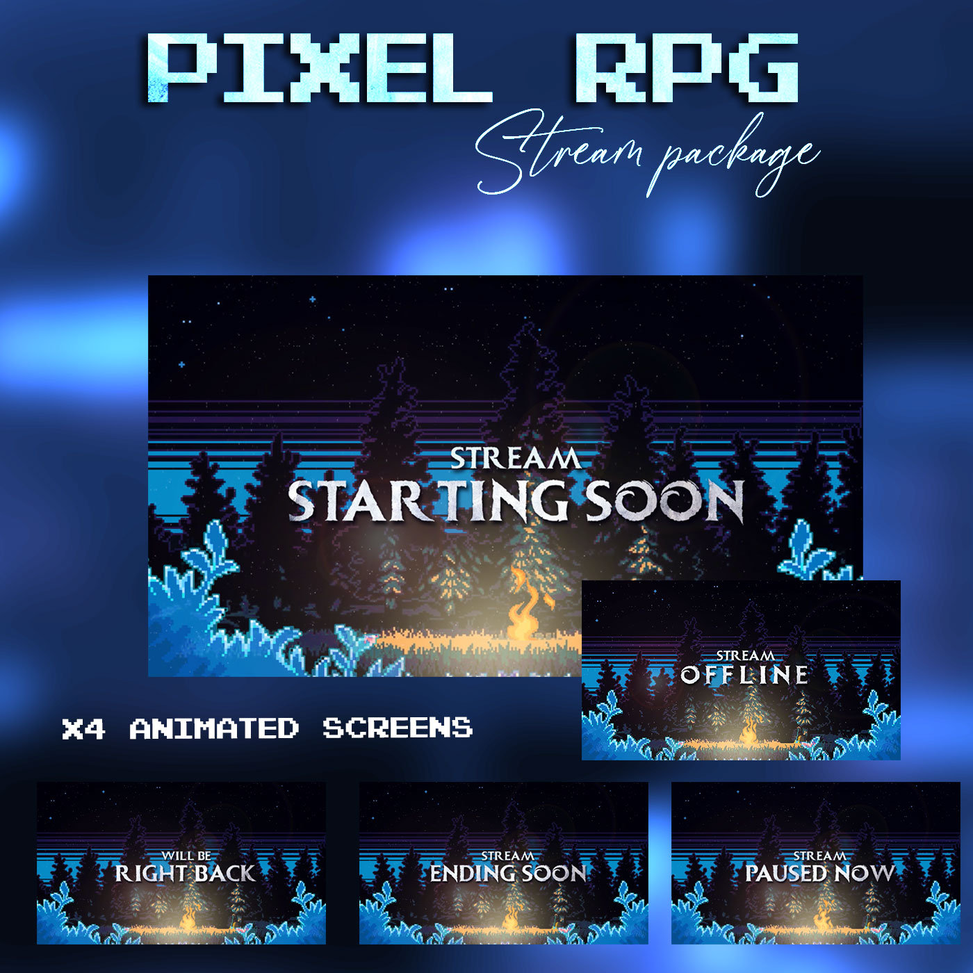Premium Fantasy Night Stream Package Full Twitch Stream Overlays ...
