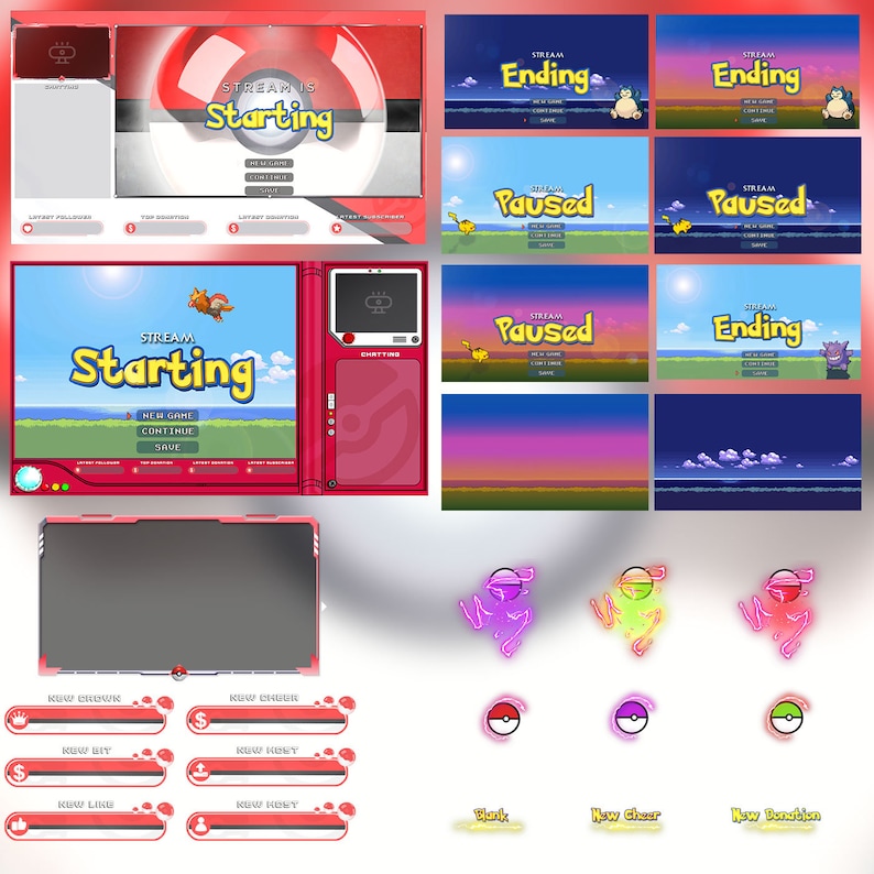 Animated Poké Stream Pack for Twitch Streamers Pixel RPG Fantasy ...