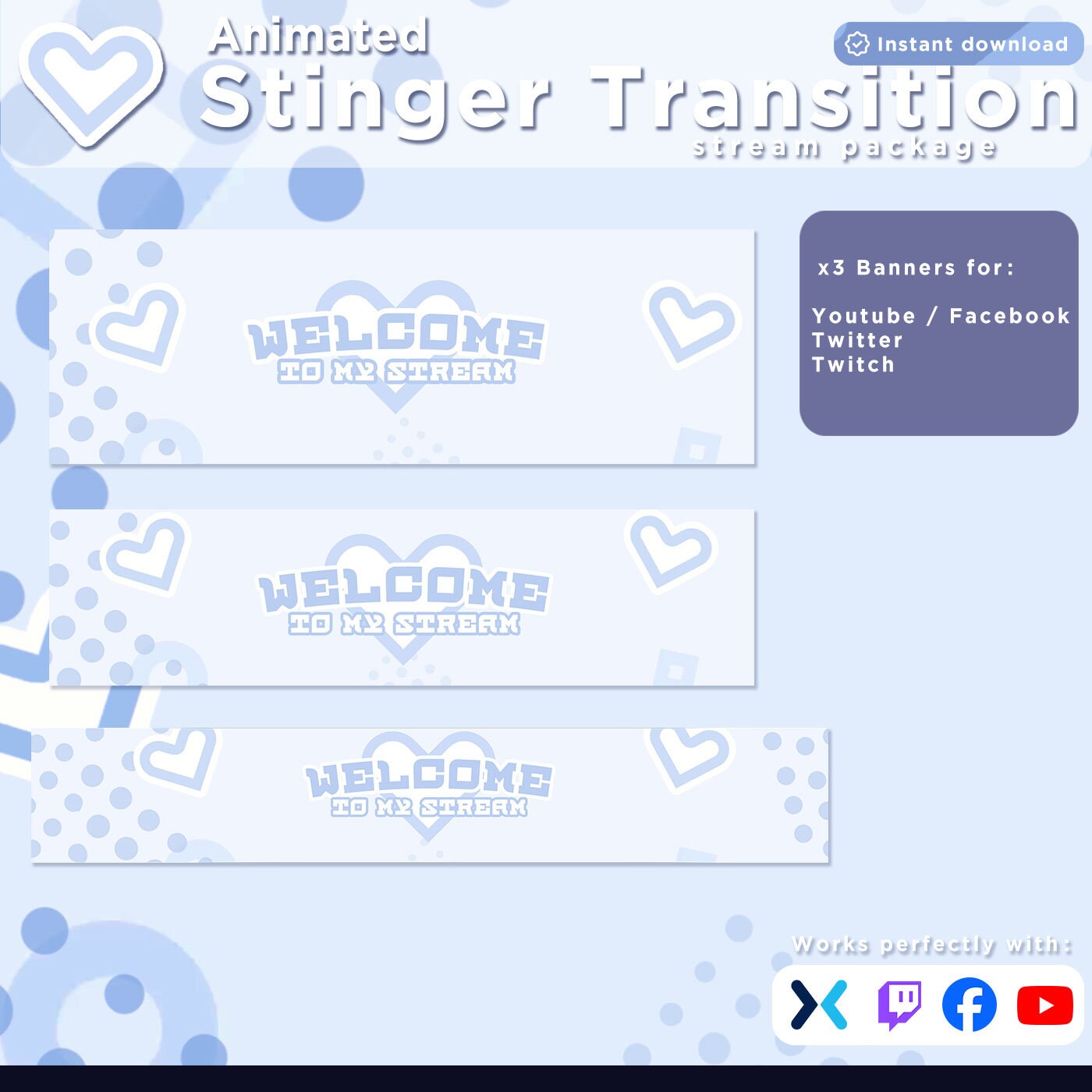 Animated Pure Heart Stream Pack for Twitch Streamers Fantasy Overlays ...