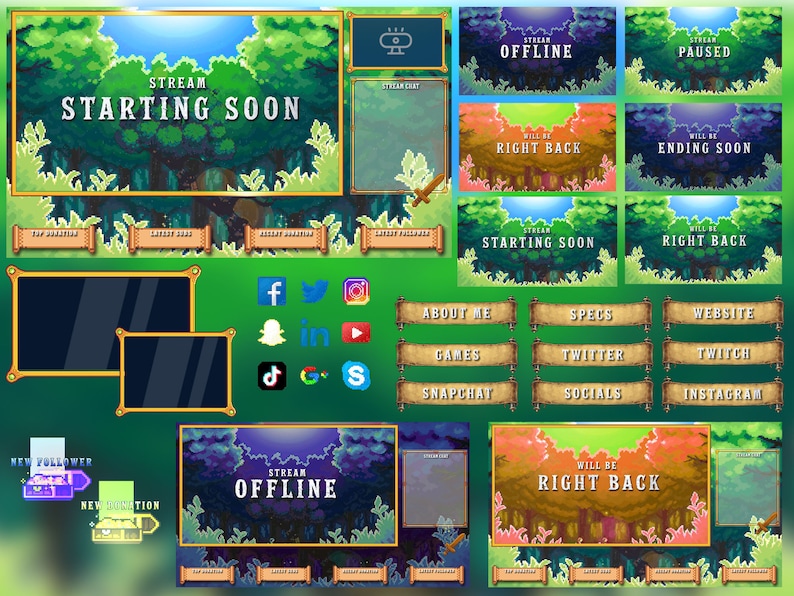 Premium Fantasy Stream Package Full Twitch Stream Overlays Animated RPG ...