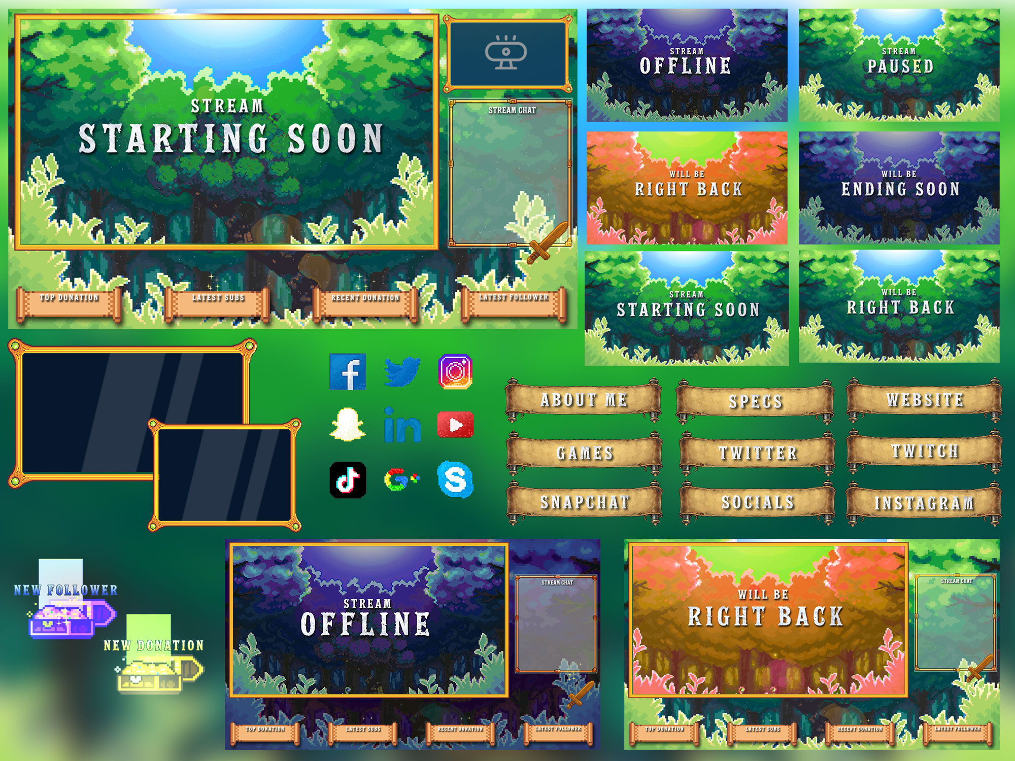 Premium Fantasy Stream Package Full Twitch Stream Overlays Animated RPG ...