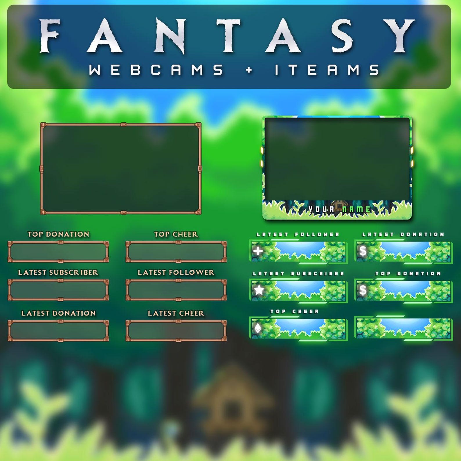 Premium Fantasy RPG Stream Package Twitch Stream Overlays Animated RPG ...
