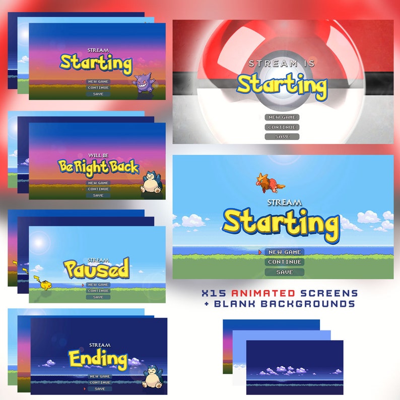 Animated Poké Stream Pack for Twitch Streamers Pixel RPG Fantasy ...