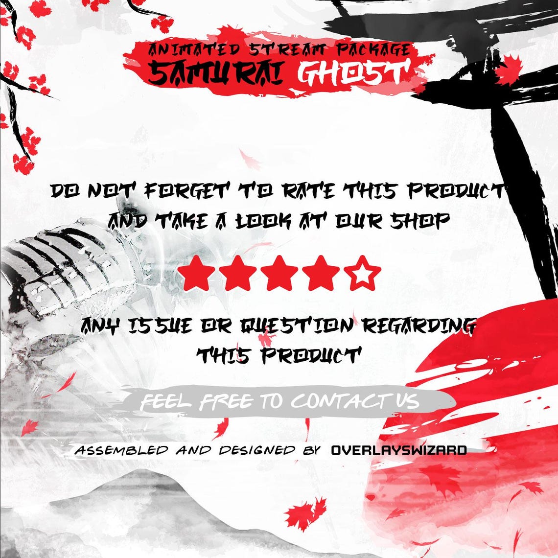 Premium Samurai Stream Package Full Twitch Stream Overlays Animated ...