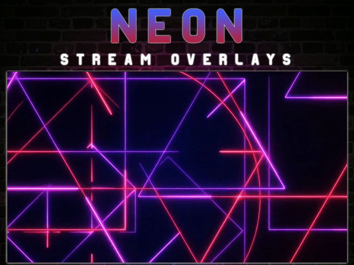 Animated Stream Retro Neon Twitch Overlay Animated Alerts Screens Neon ...