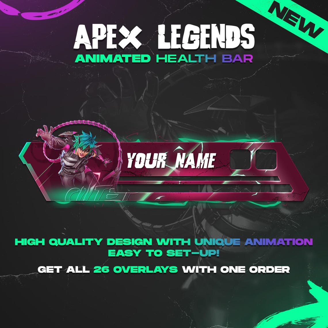 Animated Apex Overlays Stream Pack for Twitch Streamers Overlays for ...