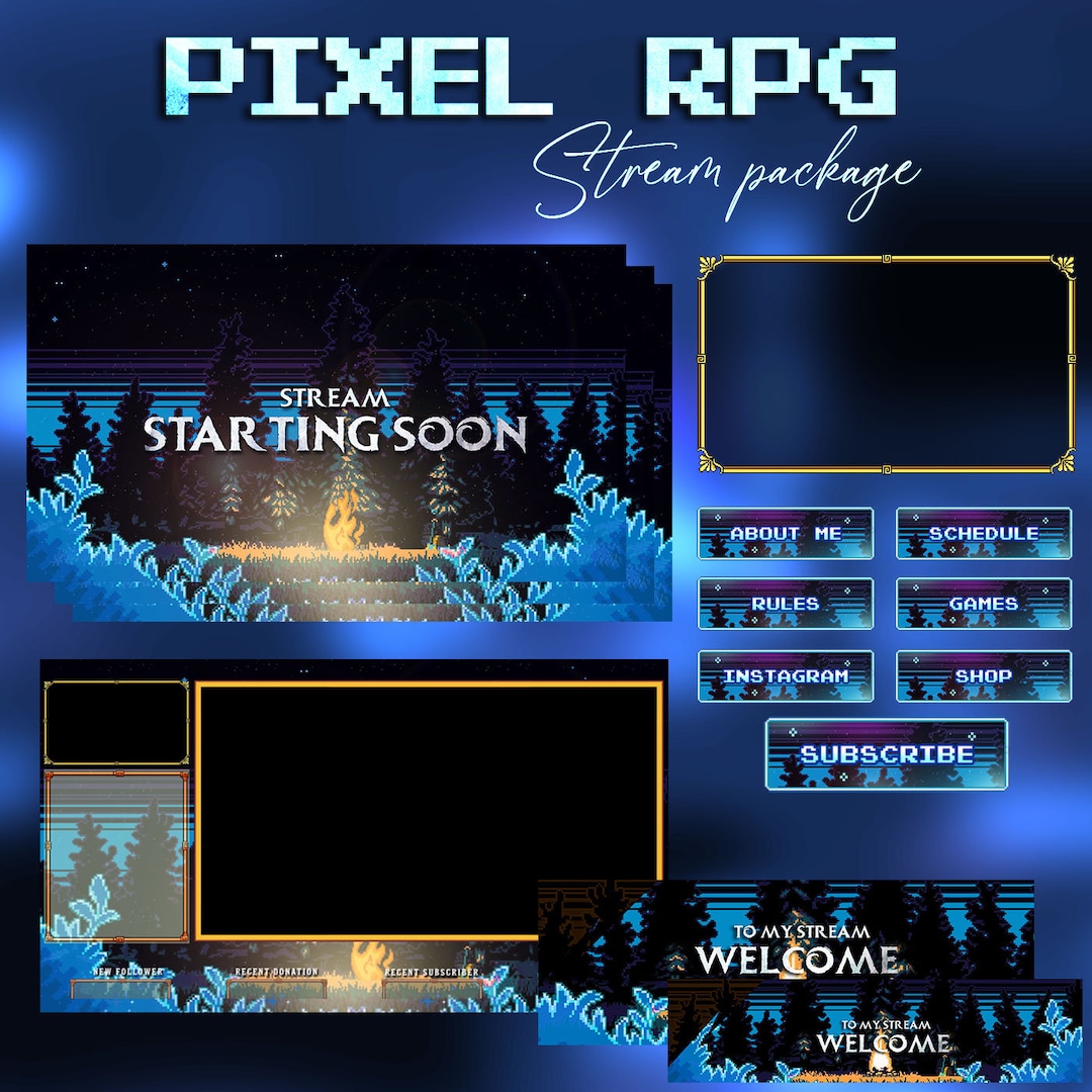 Premium Fantasy Night Stream Package Full Twitch Stream Overlays ...