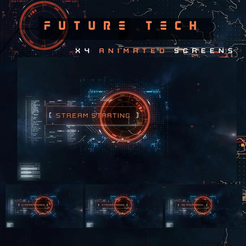 Premium Future Stream Package Full Twitch Stream Overlays Animated ...