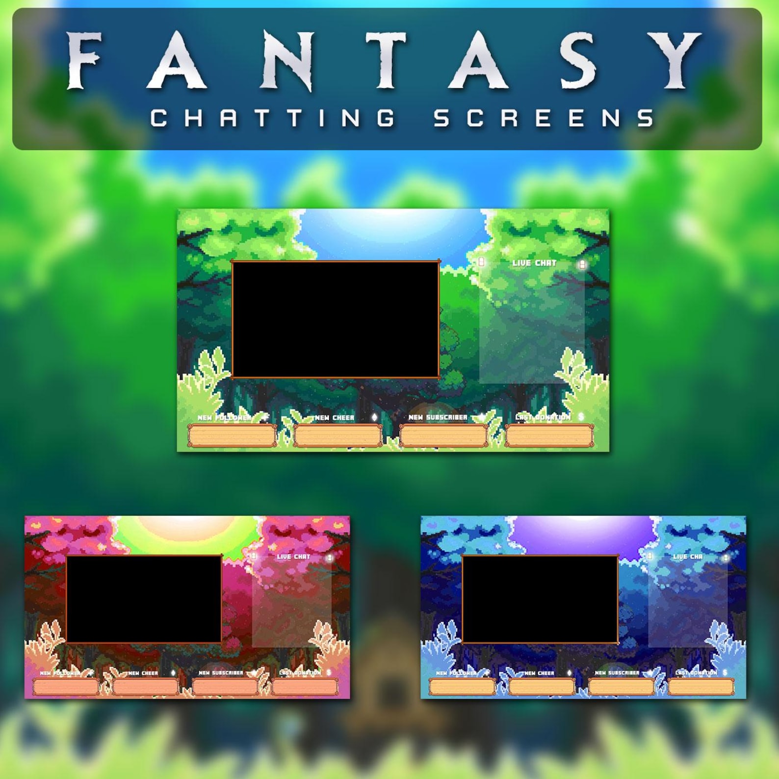Premium Fantasy RPG Stream Package Twitch Stream Overlays Animated RPG ...