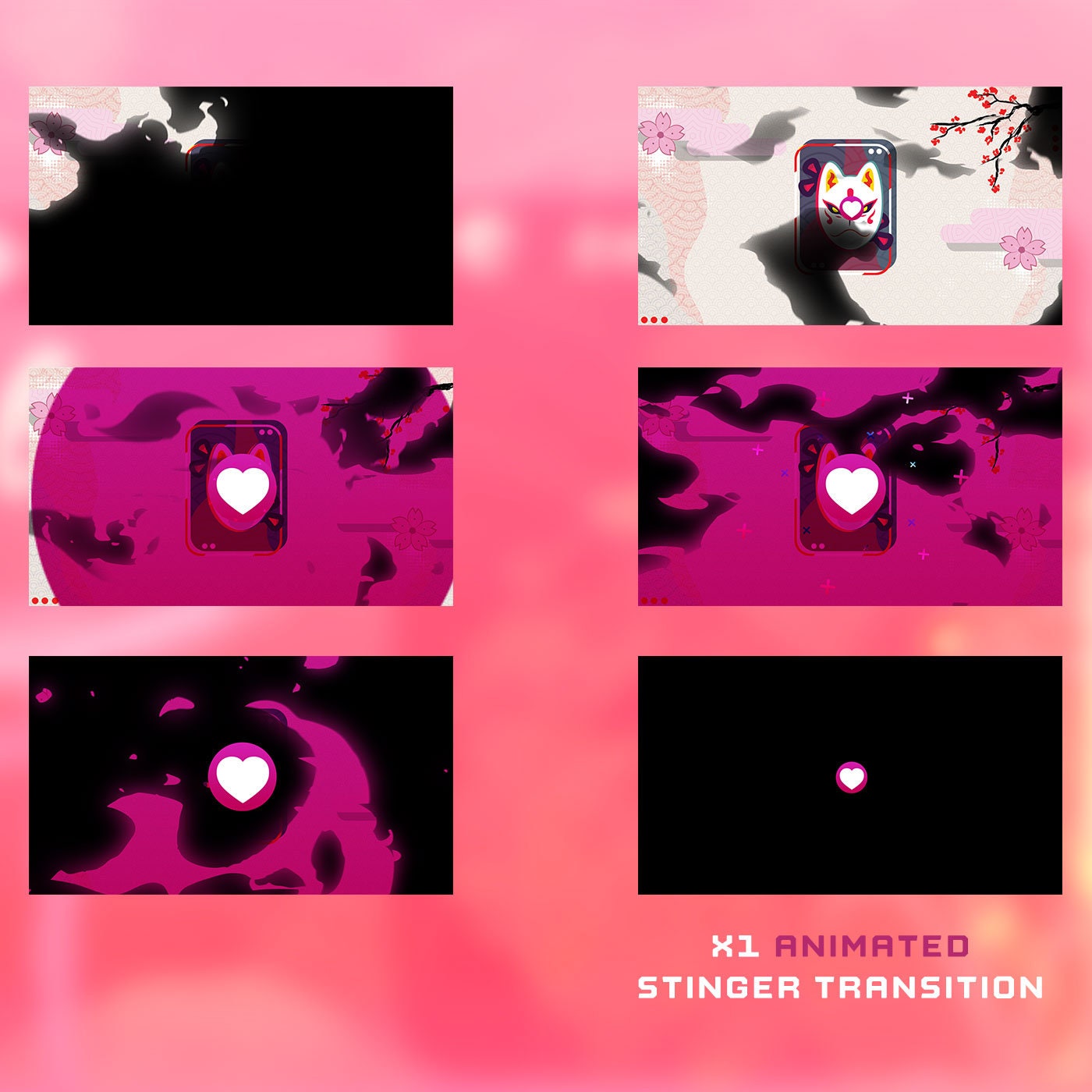 Animated Kitsune Stream Package for Twitch Streamers Japanese Kitsune ...