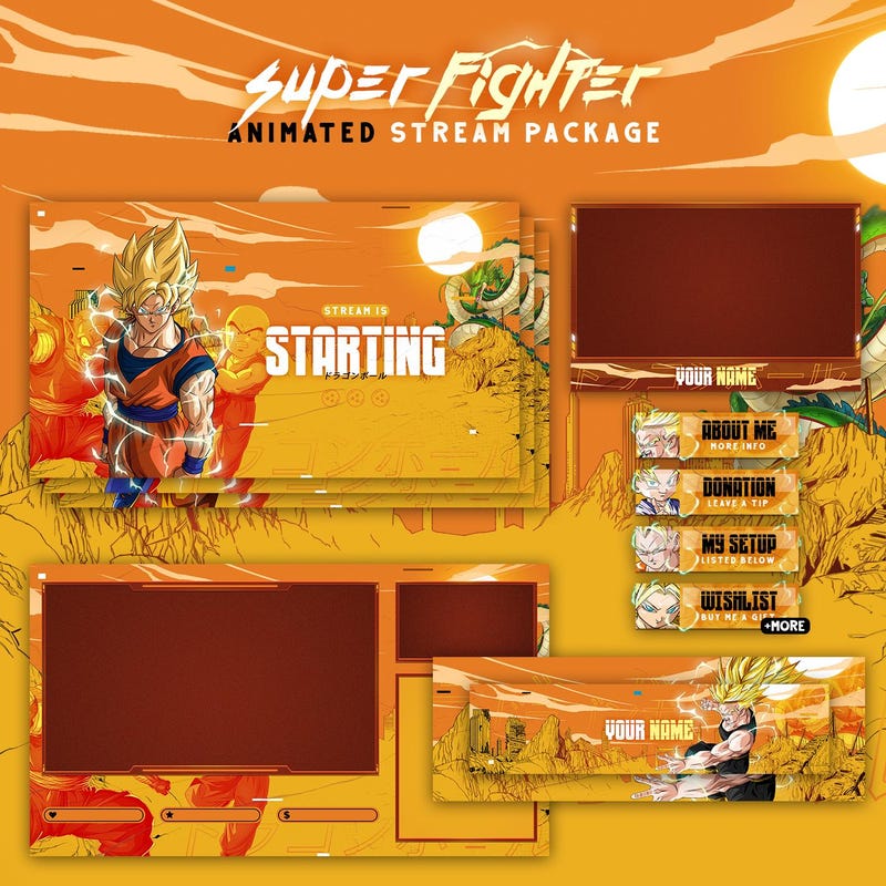 Dragon Ball Z Twitch Overlay - Etsy