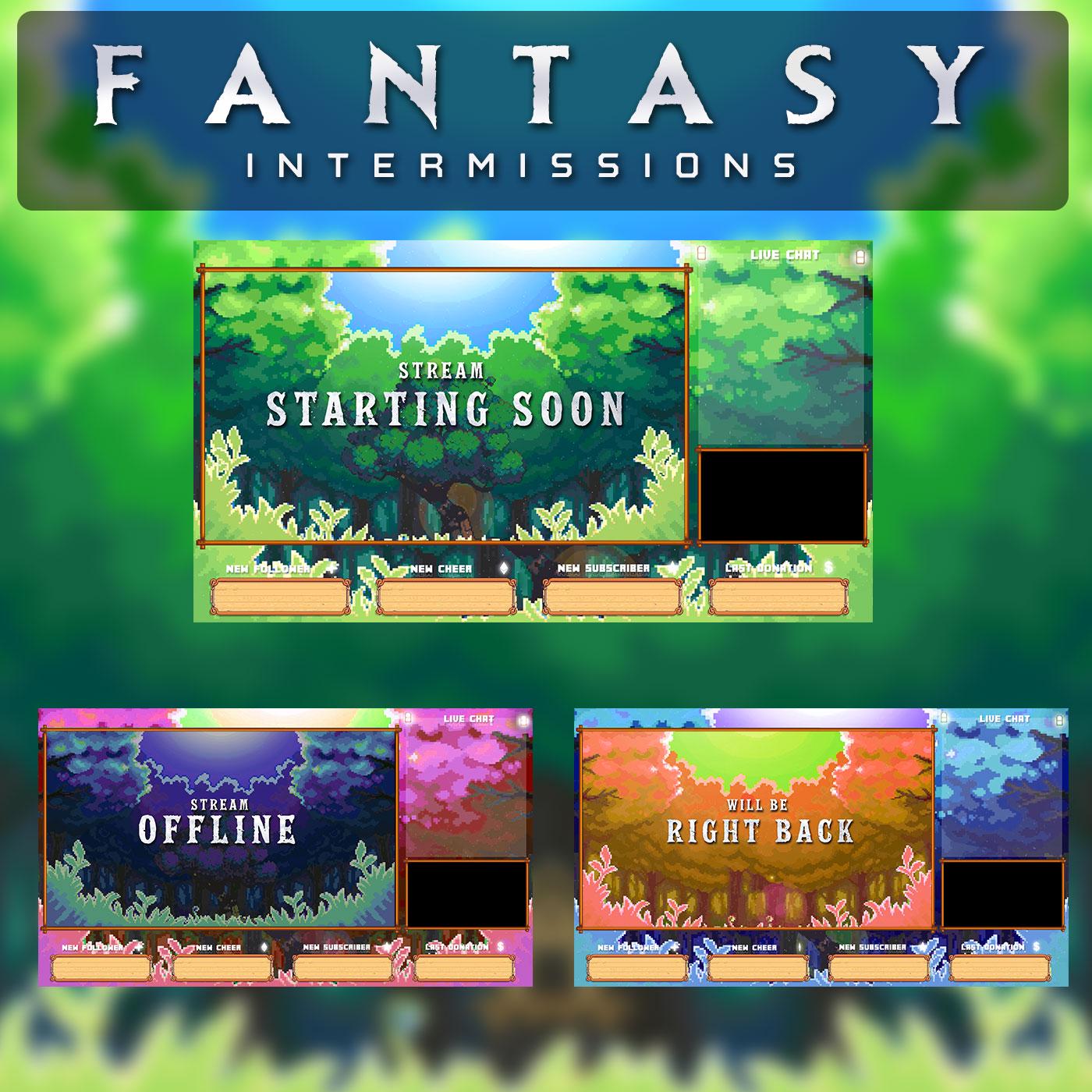 Premium Fantasy RPG Stream Package Twitch Stream Overlays Animated RPG ...