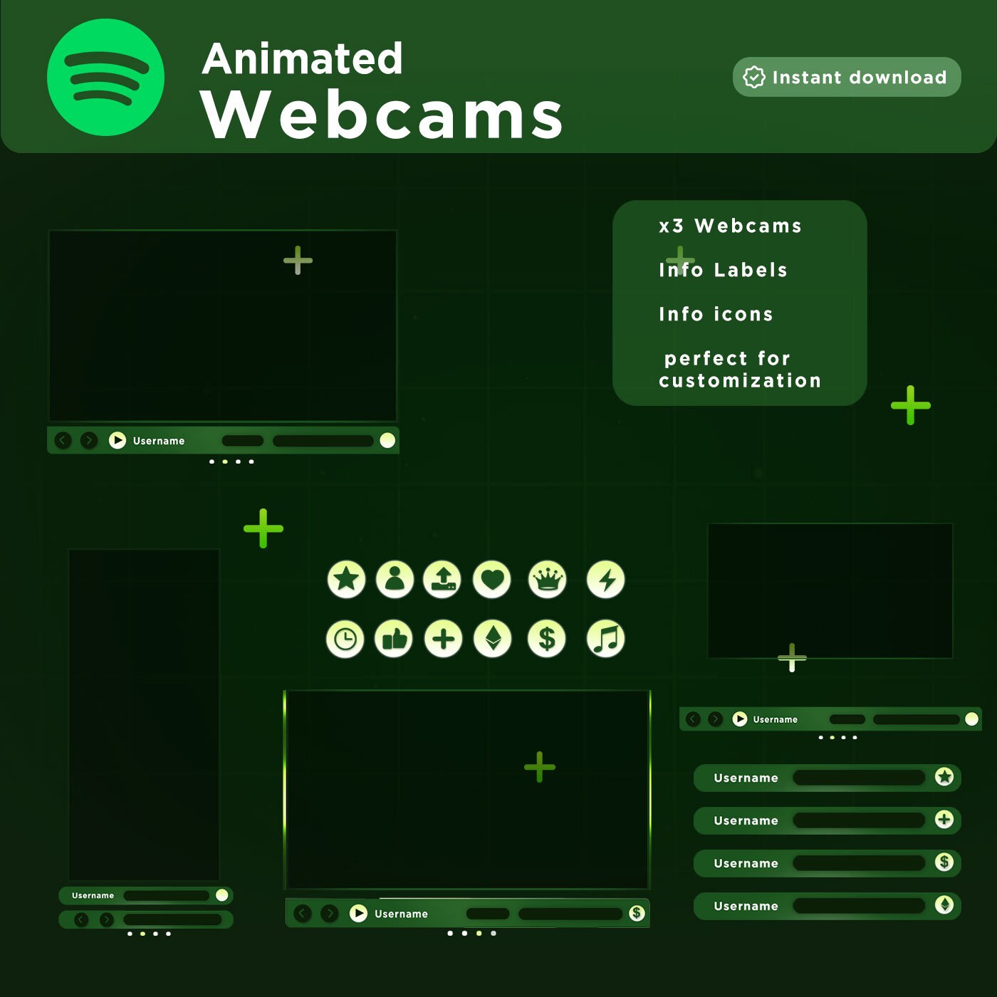 Animated Spotify Stream Package for Twitch Streamers for Music Lovers ...