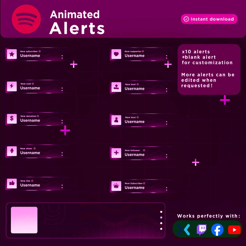 Animated Spotify Stream Package for Twitch Streamers for Music Lovers ...