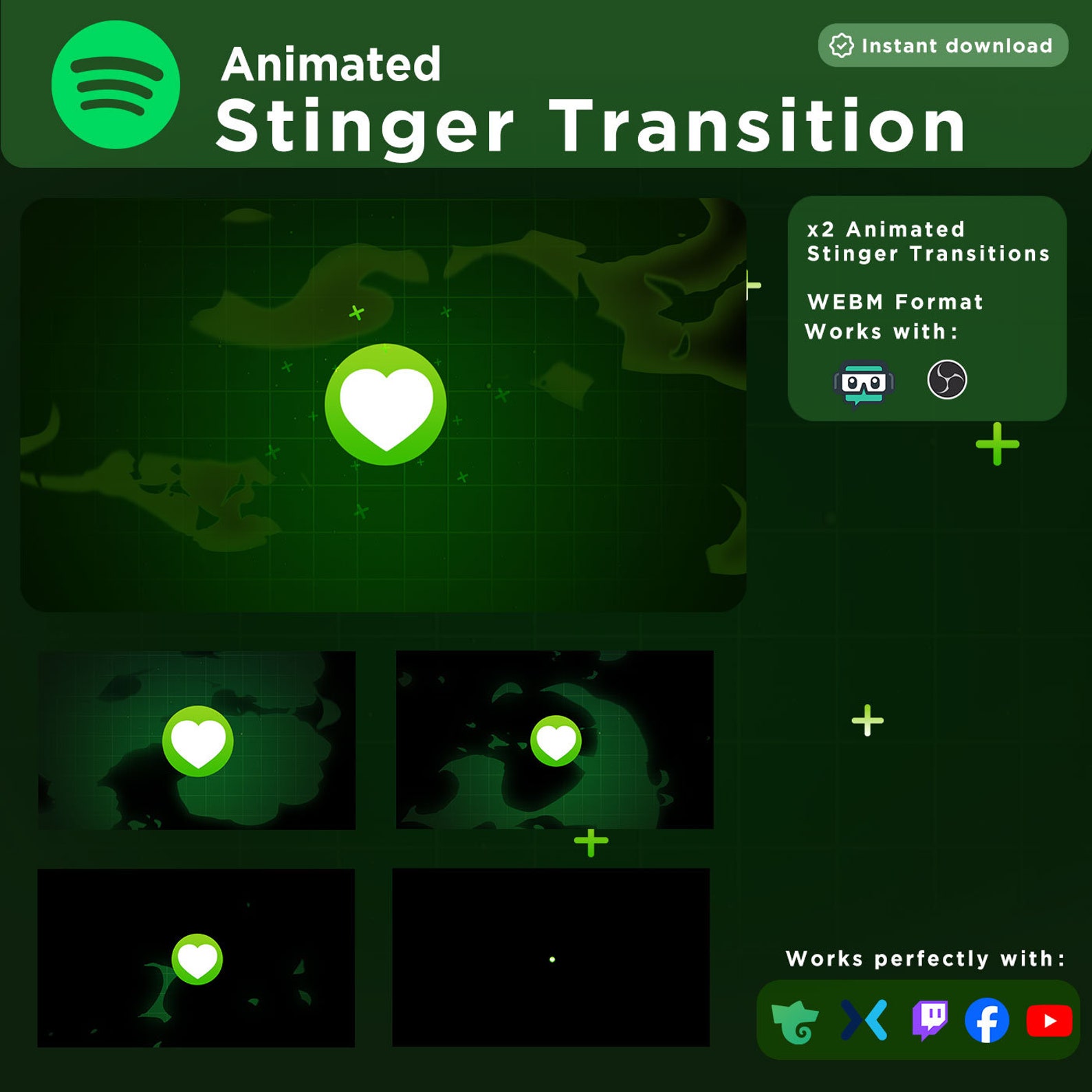 Animated Spotify Stream Package for Twitch Streamers for Music Lovers ...